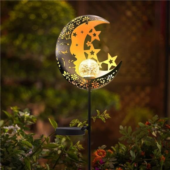 Accents | Moon Solar Lights Outdoor Garden Decorative Star Solar ...